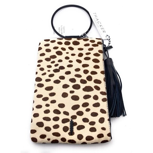 Thacker | Bags | Nwt Thacker Nolita Dalmation Wristlet Real Fur Clutch ...